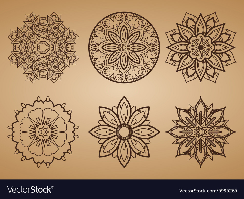 Flower Round Pattern Royalty Free Vector Image