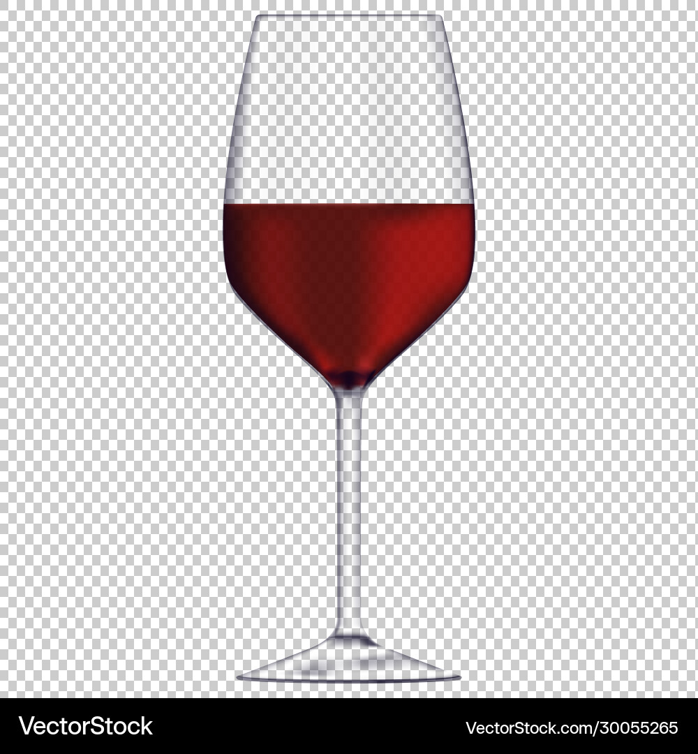 Glass red wine on transparent background Vector Image