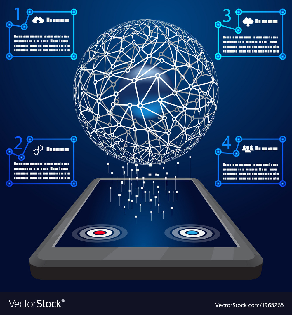Global network cloud technology communications Vector Image