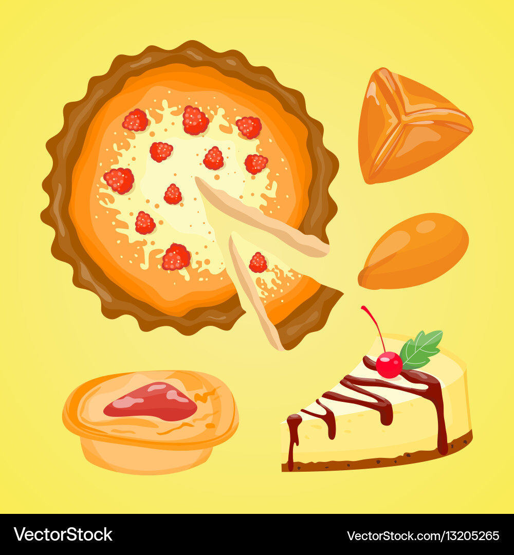 Homemade organic pie dessert Royalty Free Vector Image