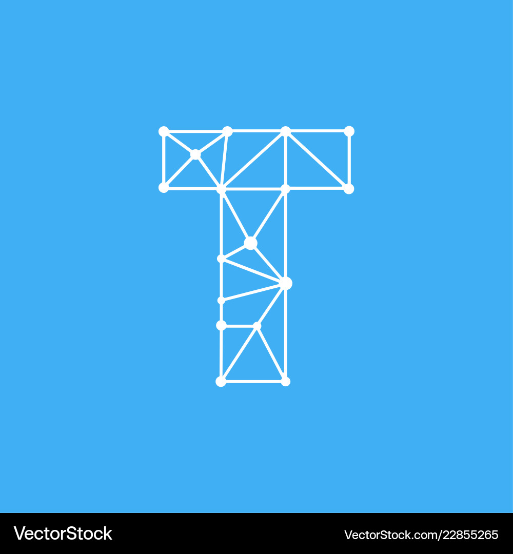 Logo letter t dots lines Royalty Free Vector Image
