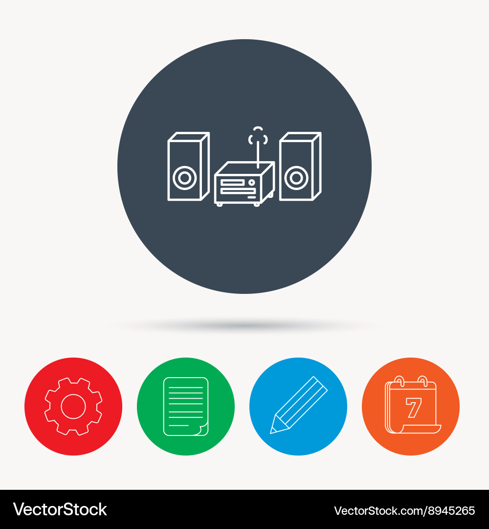Music center icon stereo system sign Royalty Free Vector