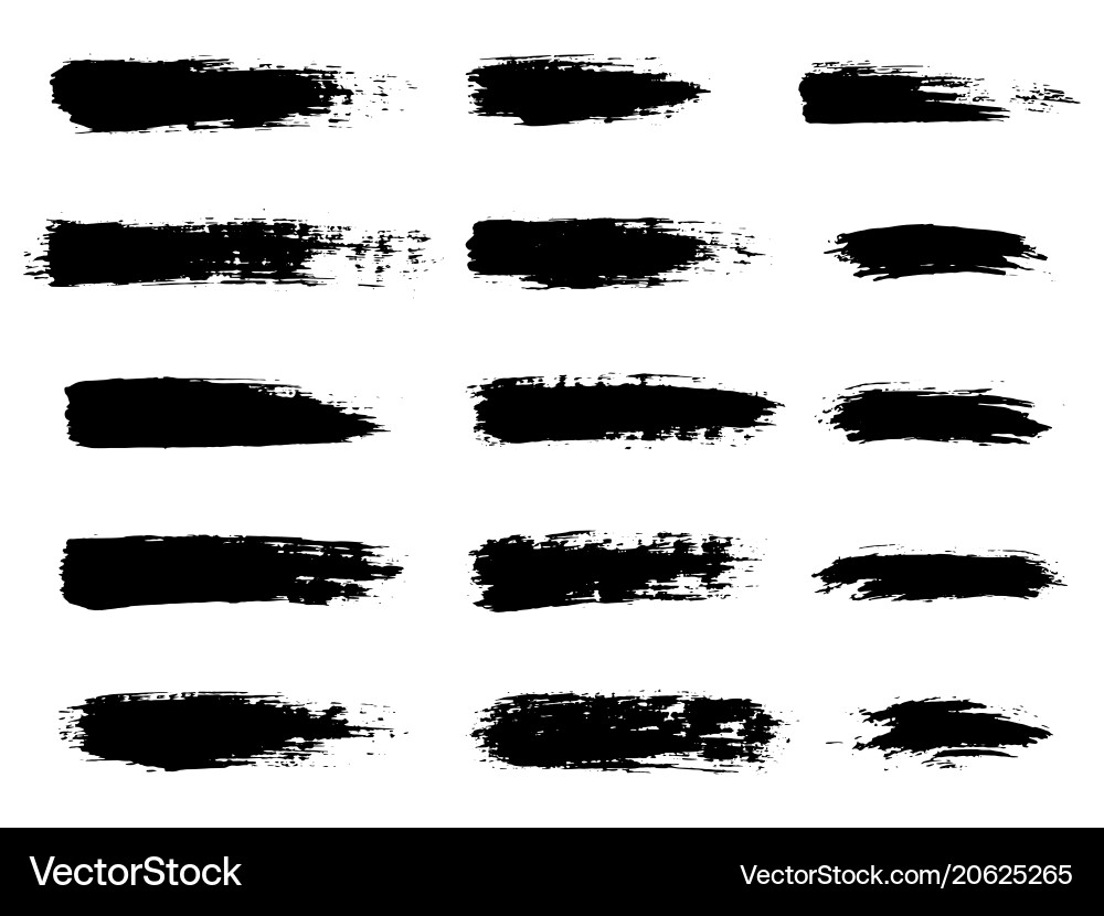 Painted grunge stripes set black labels Royalty Free Vector