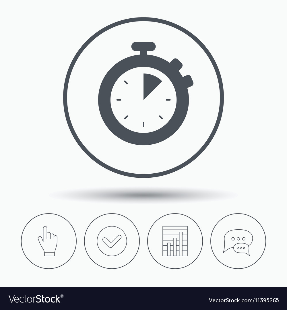 Stopwatch icon timer or clock device sign Vector Image