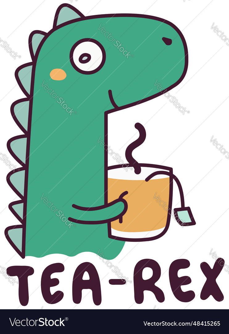 Tea-rex Royalty Free Vector Image - VectorStock