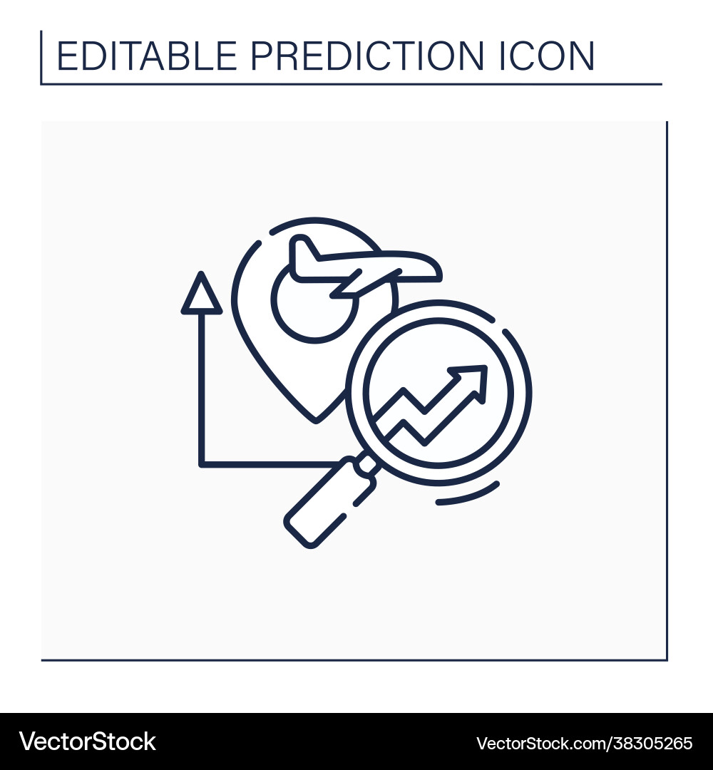 Travel analytics predictive analytics line icon Vector Image