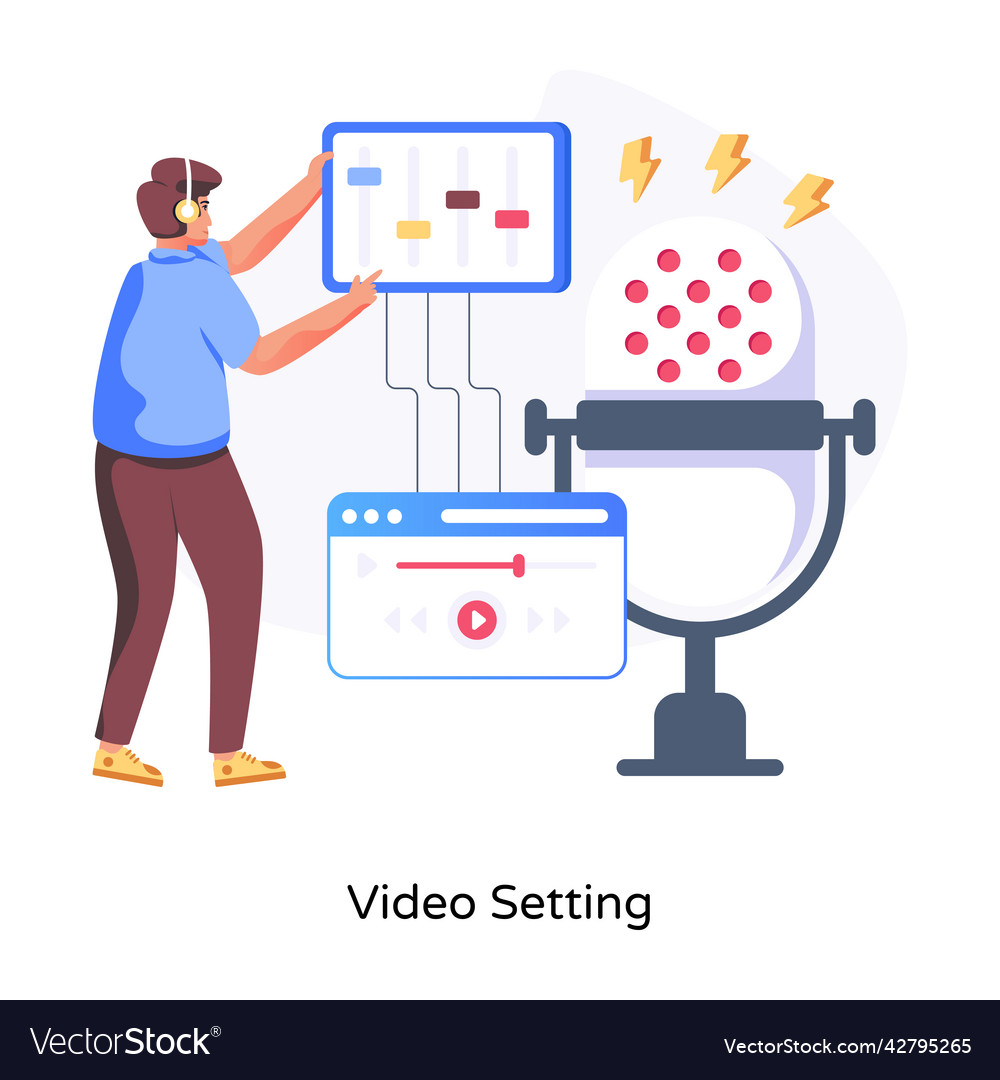 Video setting Royalty Free Vector Image - VectorStock