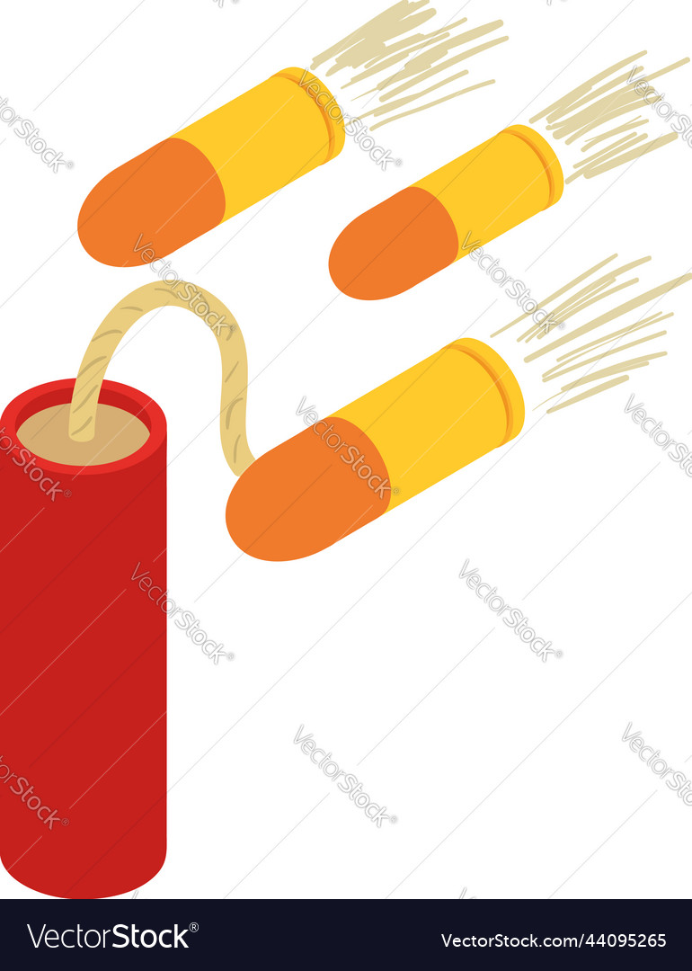 Wildwest weapon icon isometric dynamite stick Vector Image Wildwest weapon icon isometric dynamite stick Vector Image