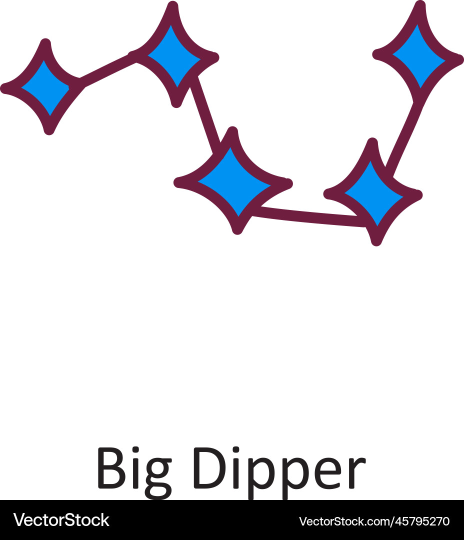 Big dipper fill outline icon design Royalty Free Vector