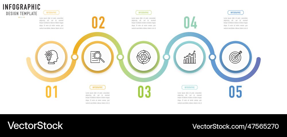 Circular curve infographic for business Royalty Free Vector