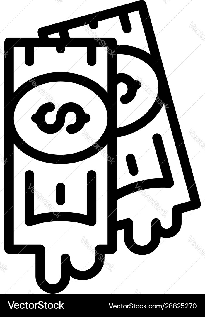 Corrupt money icon outline style Royalty Free Vector Image