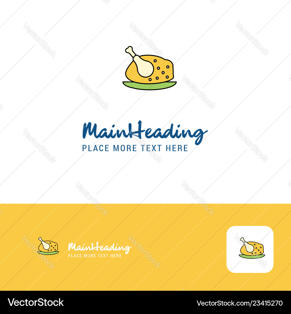 Creative chicken meat logo design flat color logo Vector Image