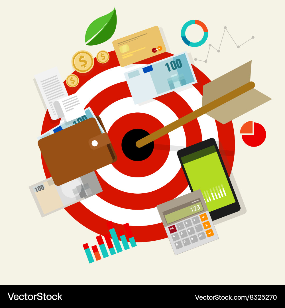 Financial money business target purpose plan Vector Image