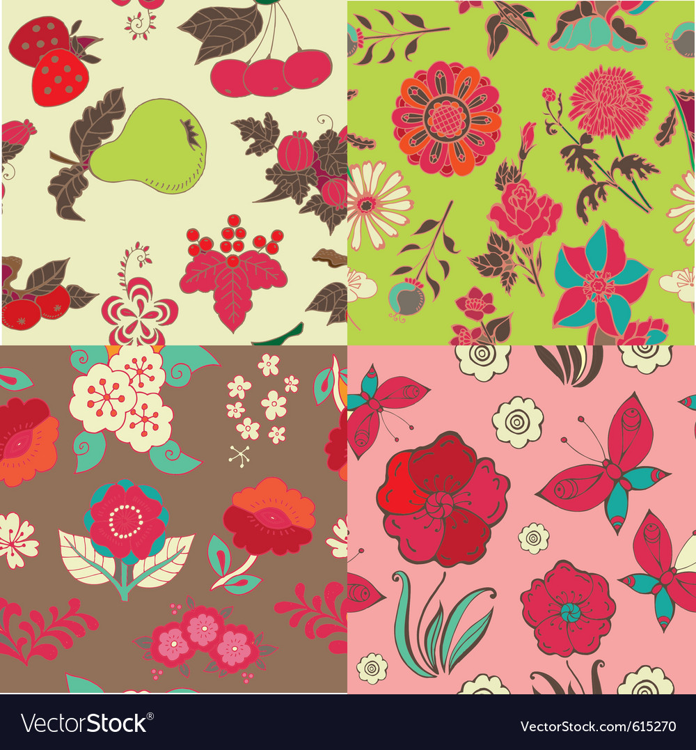 Floral repeat pattern Royalty Free Vector Image