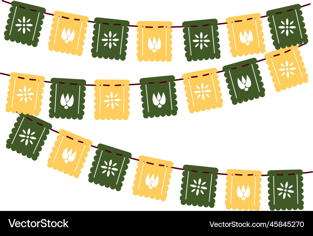 Green and yellow garlands Royalty Free Vector Image