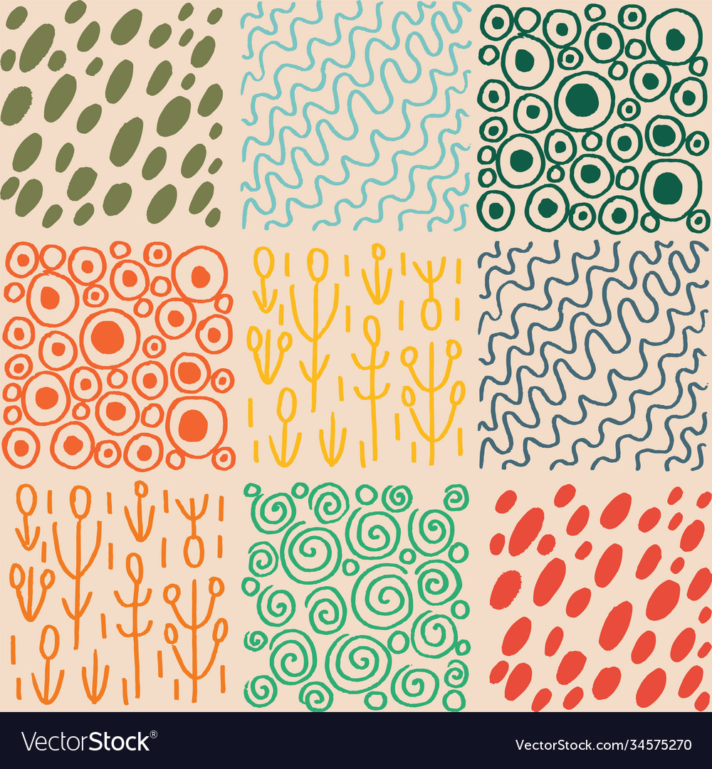 Hand drawn texture patchwork seamless Royalty Free Vector