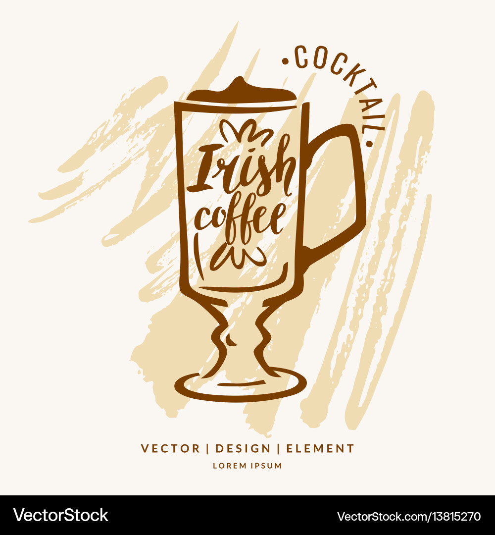 Modern hand drawn lettering label for alcohol Vector Image