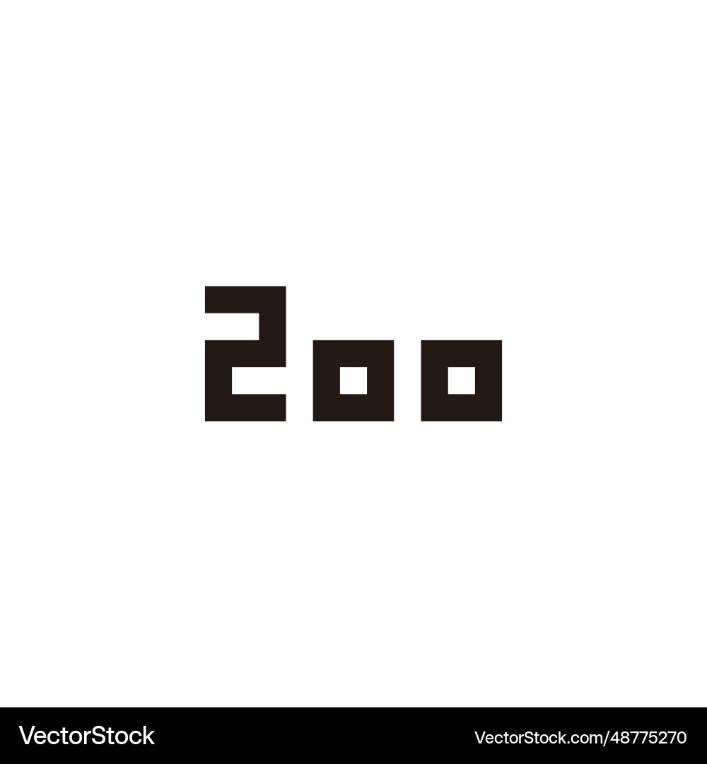 Number 200 square geometric symbol simple logo Vector Image