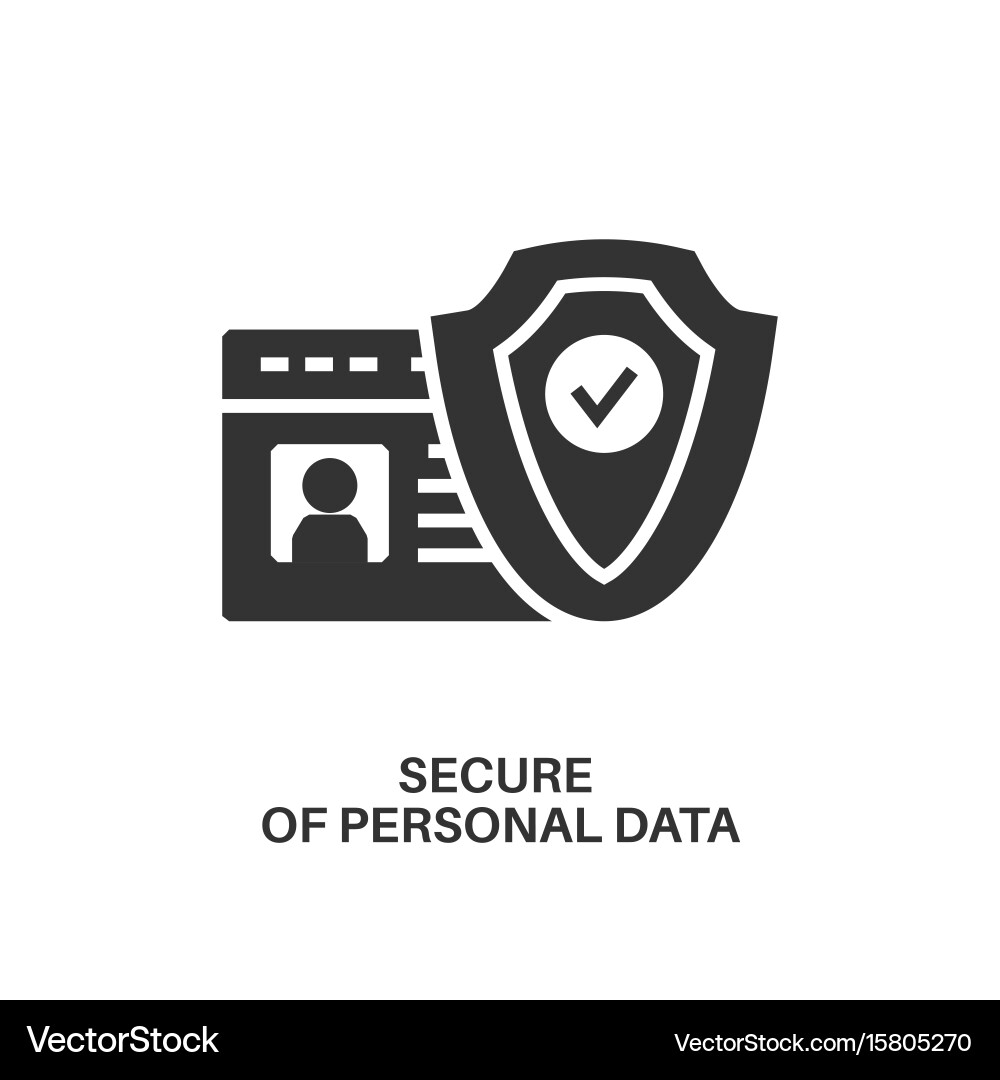Protection of personal data icon Royalty Free Vector Image