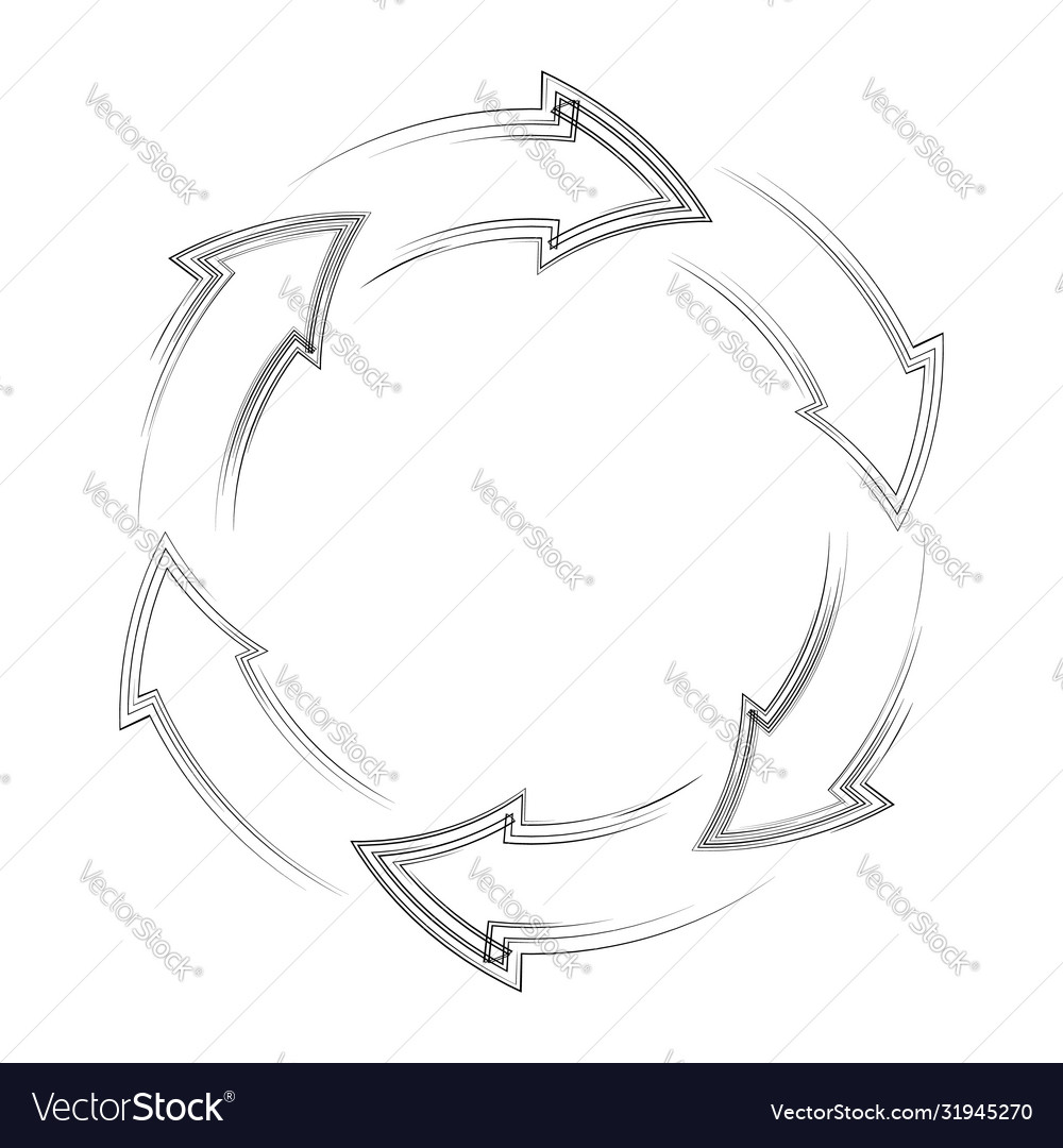 Round frame made dashed arrows separation Vector Image