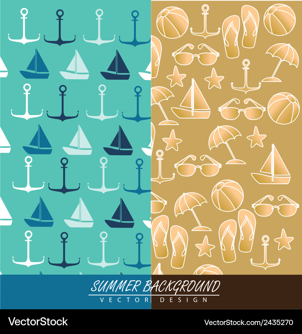 Summer design over blue and beige background Vector Image