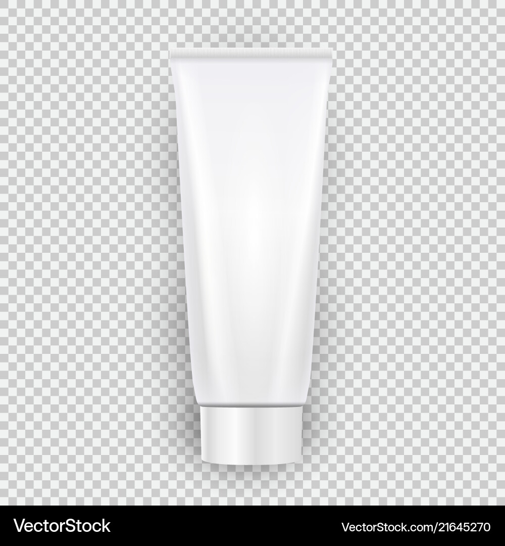 White blank cream bottle template top view with Vector Image