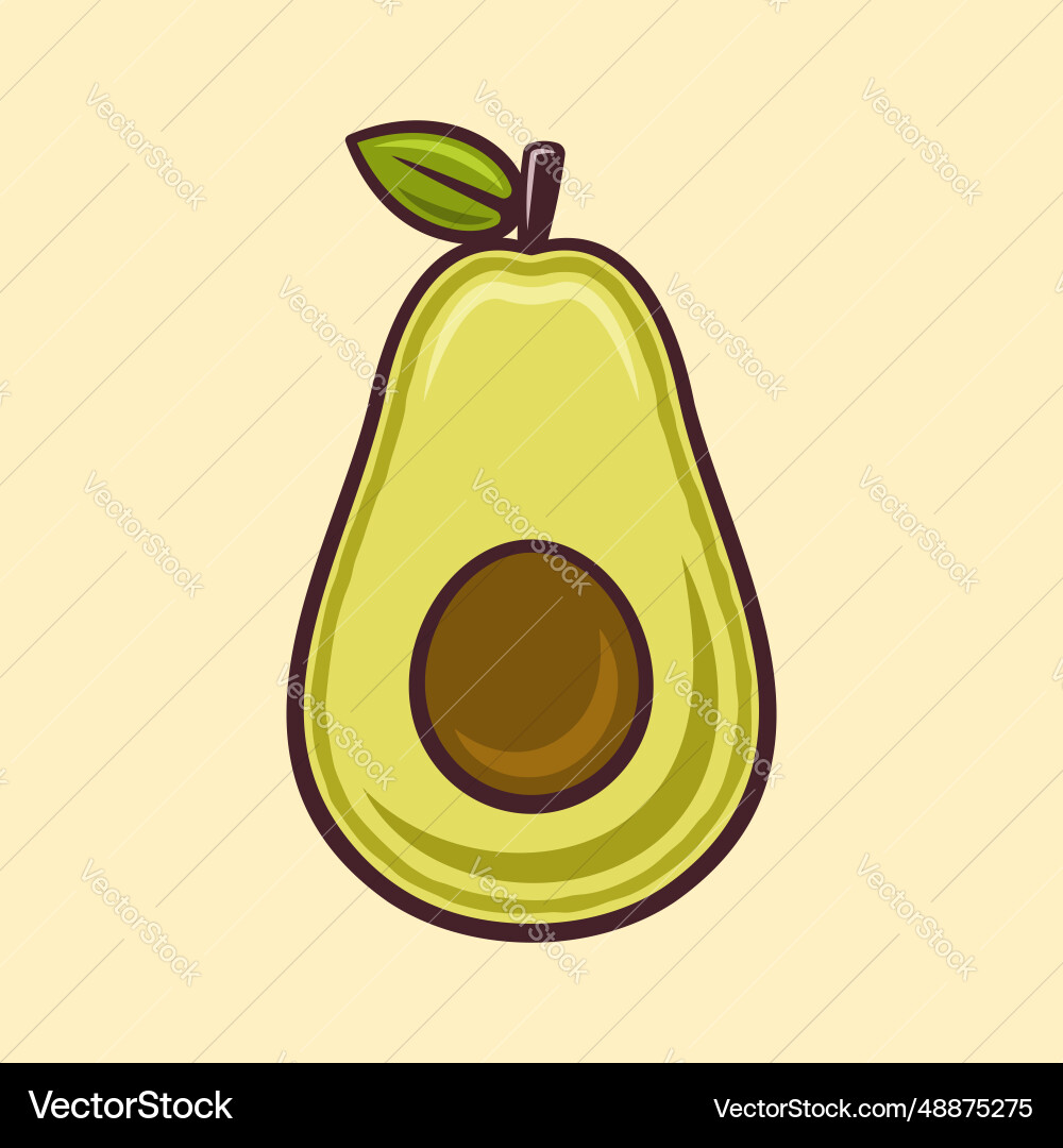 Avocado in colorful style on Royalty Free Vector Image