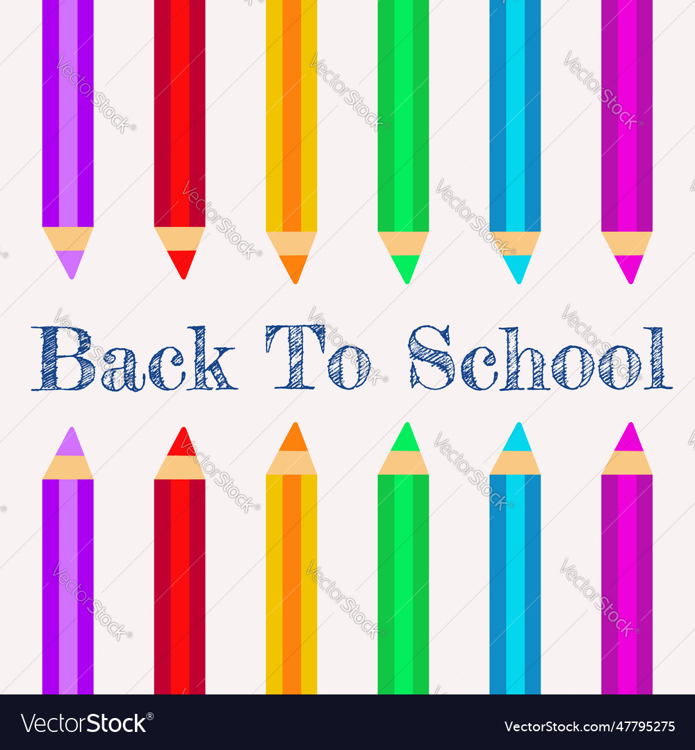Back to school poster with colorful pencils Vector Image