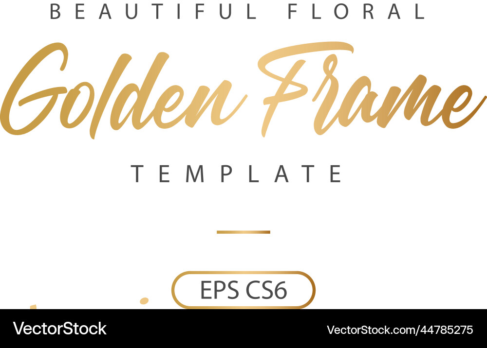 Beautiful floral golden frame template design Vector Image