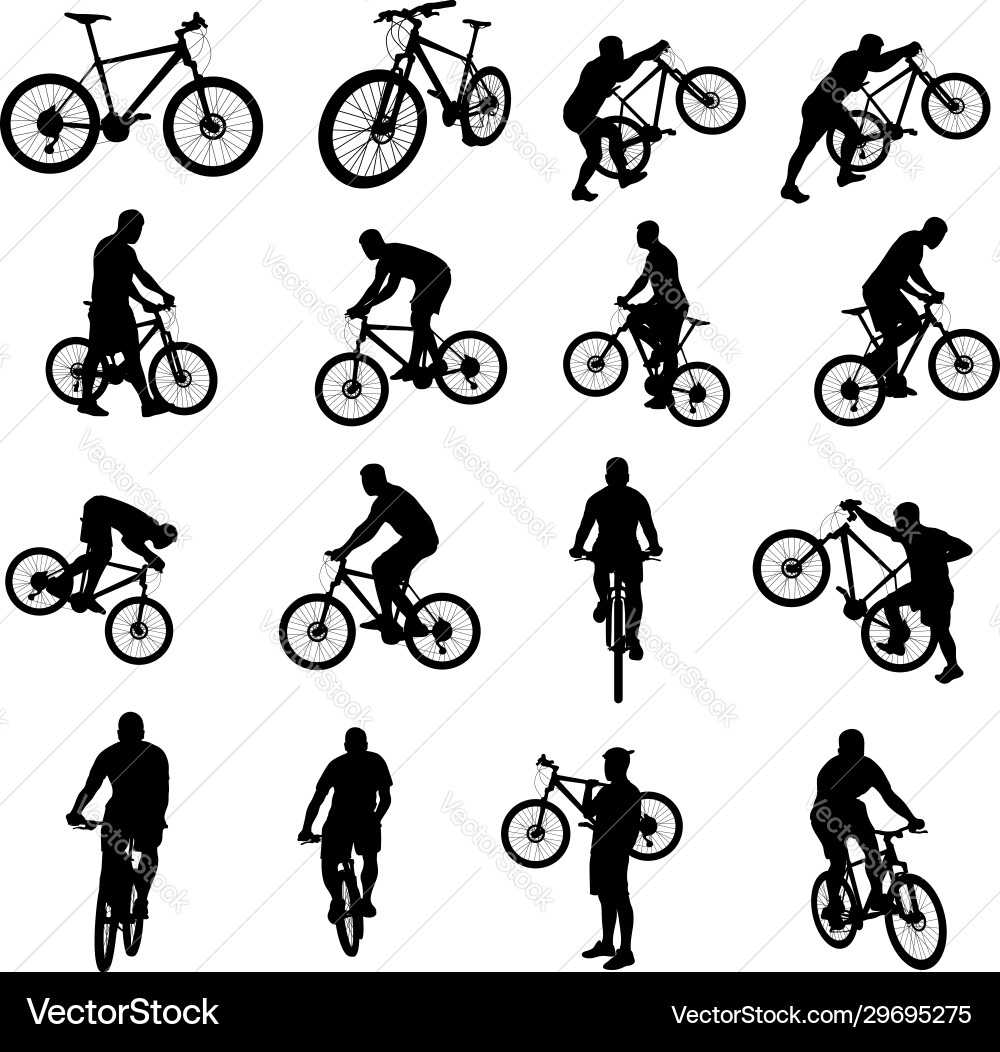 Bicycle black set 01 Royalty Free Vector Image