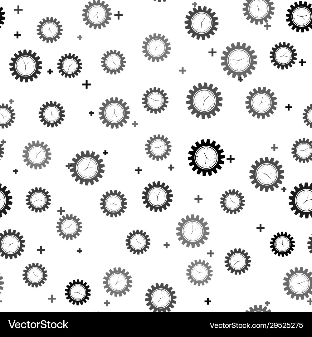 Black time management icon isolated seamless Vector Image