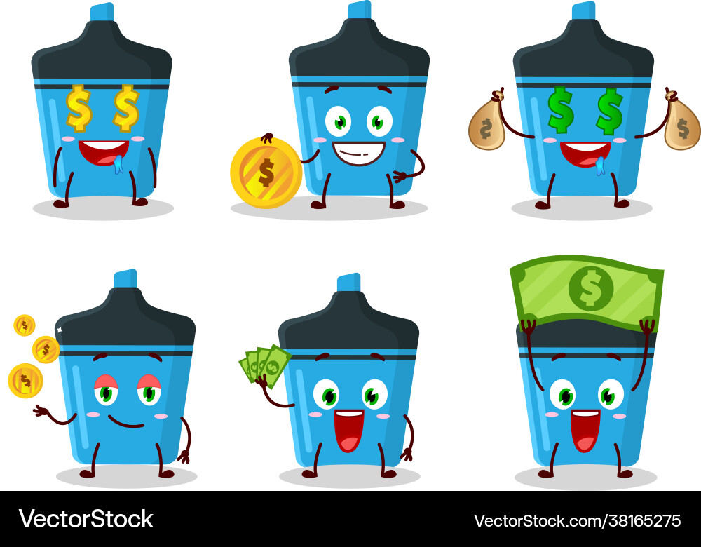 Blue highlighter cartoon character with cute Vector Image
