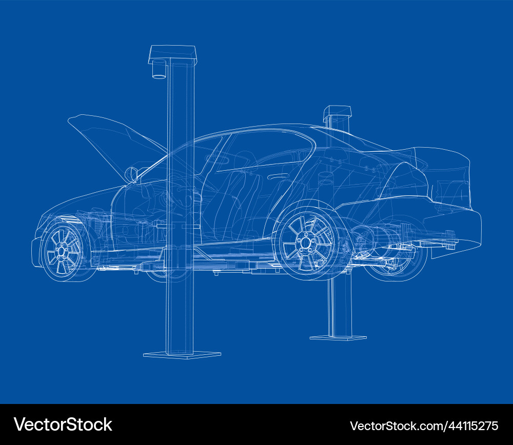 Car lift stand tower with Royalty Free Vector Image