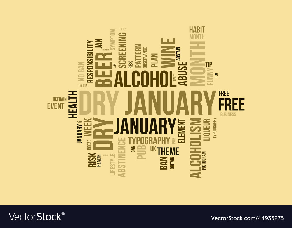 Dry january world cloud background drinking Vector Image Dry january world cloud background drinking Vector Image