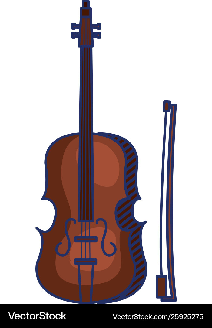 Fiddle musical instrument isolated icon Royalty Free Vector
