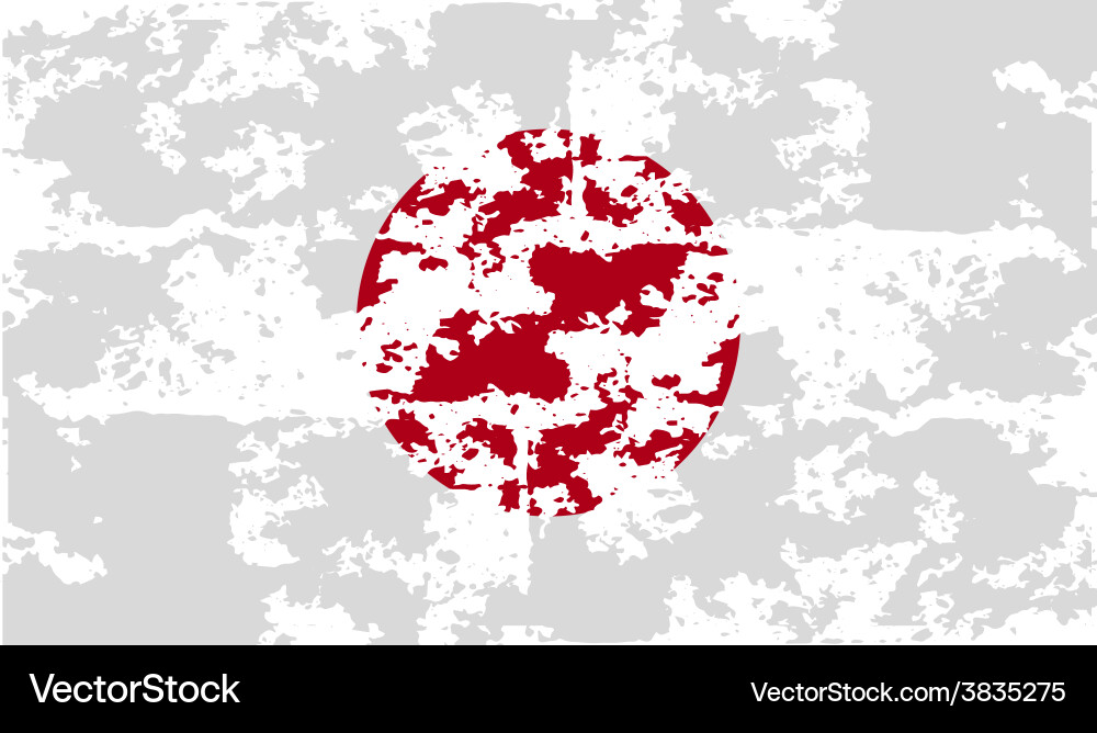 Flag of japan with old texture Royalty Free Vector Image