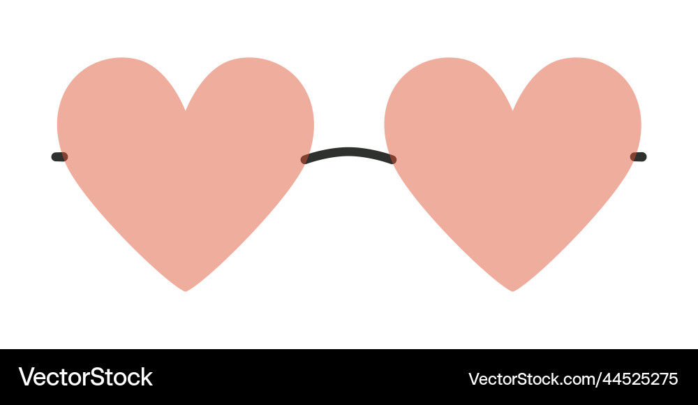 Flat hippy boho heart shaped sunglasses Royalty Free Vector