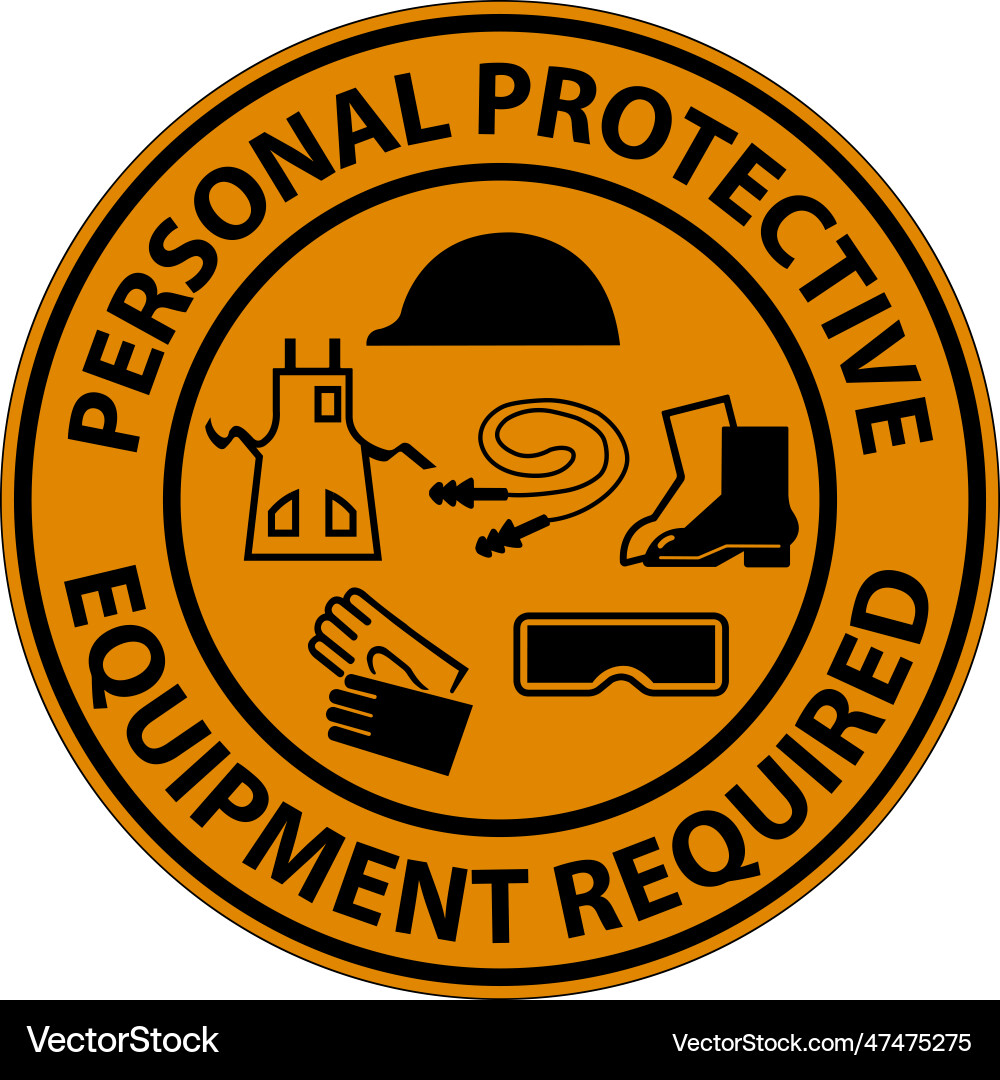 Floor sign personal protective equipment required Vector Image