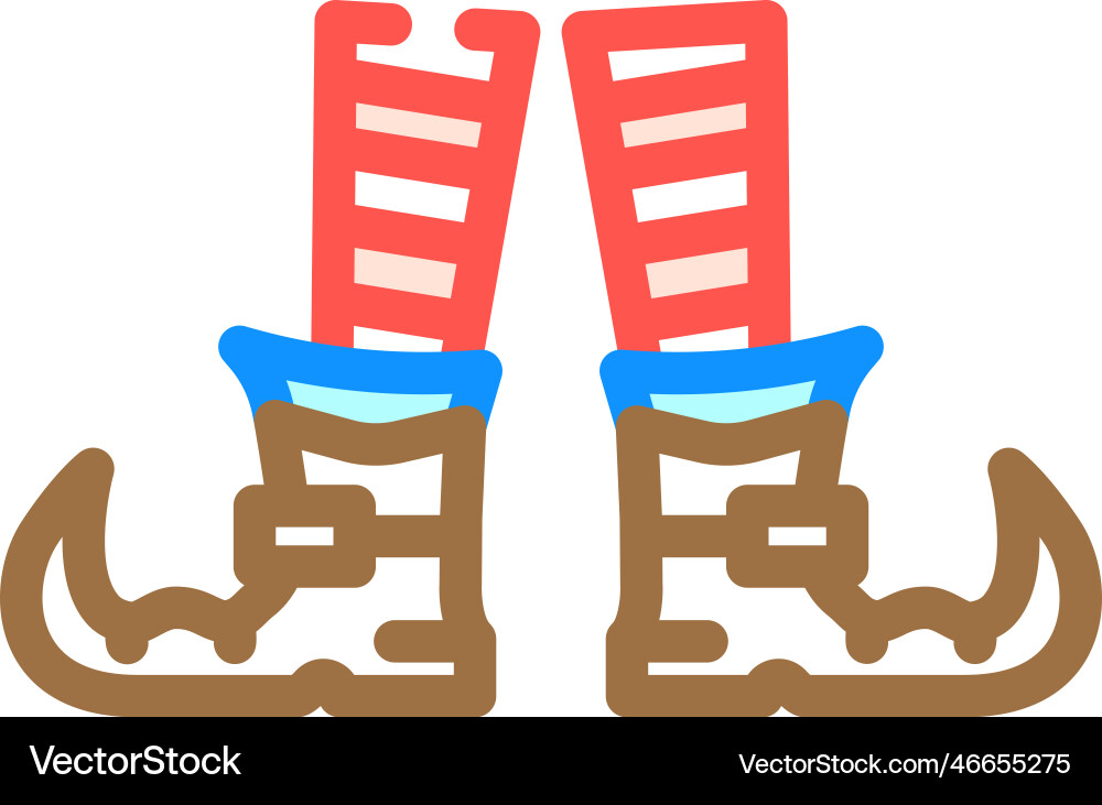 Leg feet elf color icon Royalty Free Vector Image