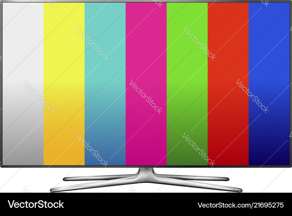 Modern lcd tv with painting Royalty Free Vector Image