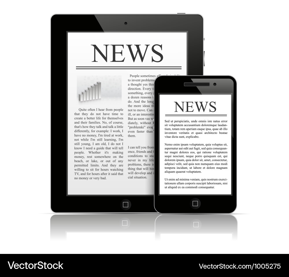 Modern Tablet with Smartphone Royalty Free Vector Image