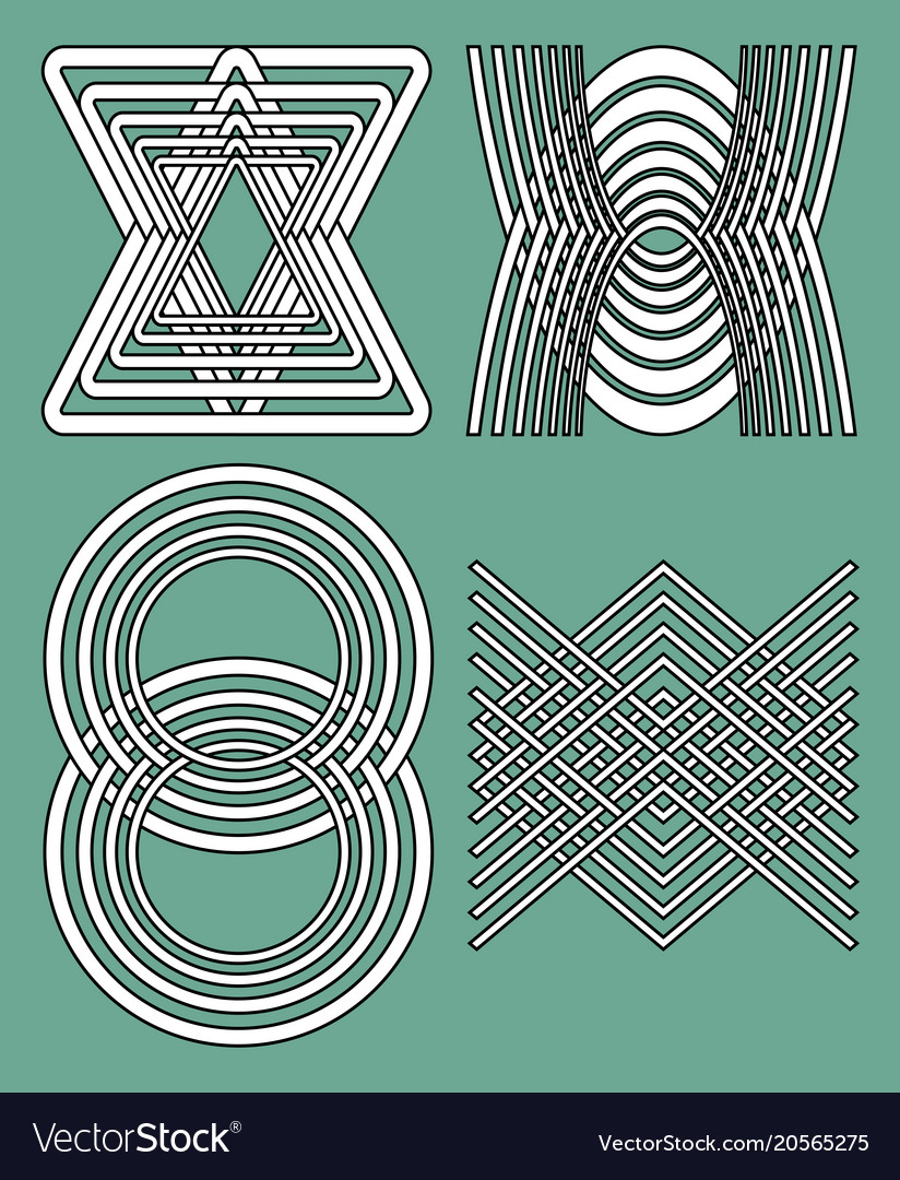 Set of design elements with spatial effect 3d Vector Image