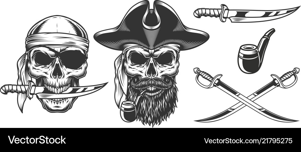 Set of pirates Royalty Free Vector Image - VectorStock
