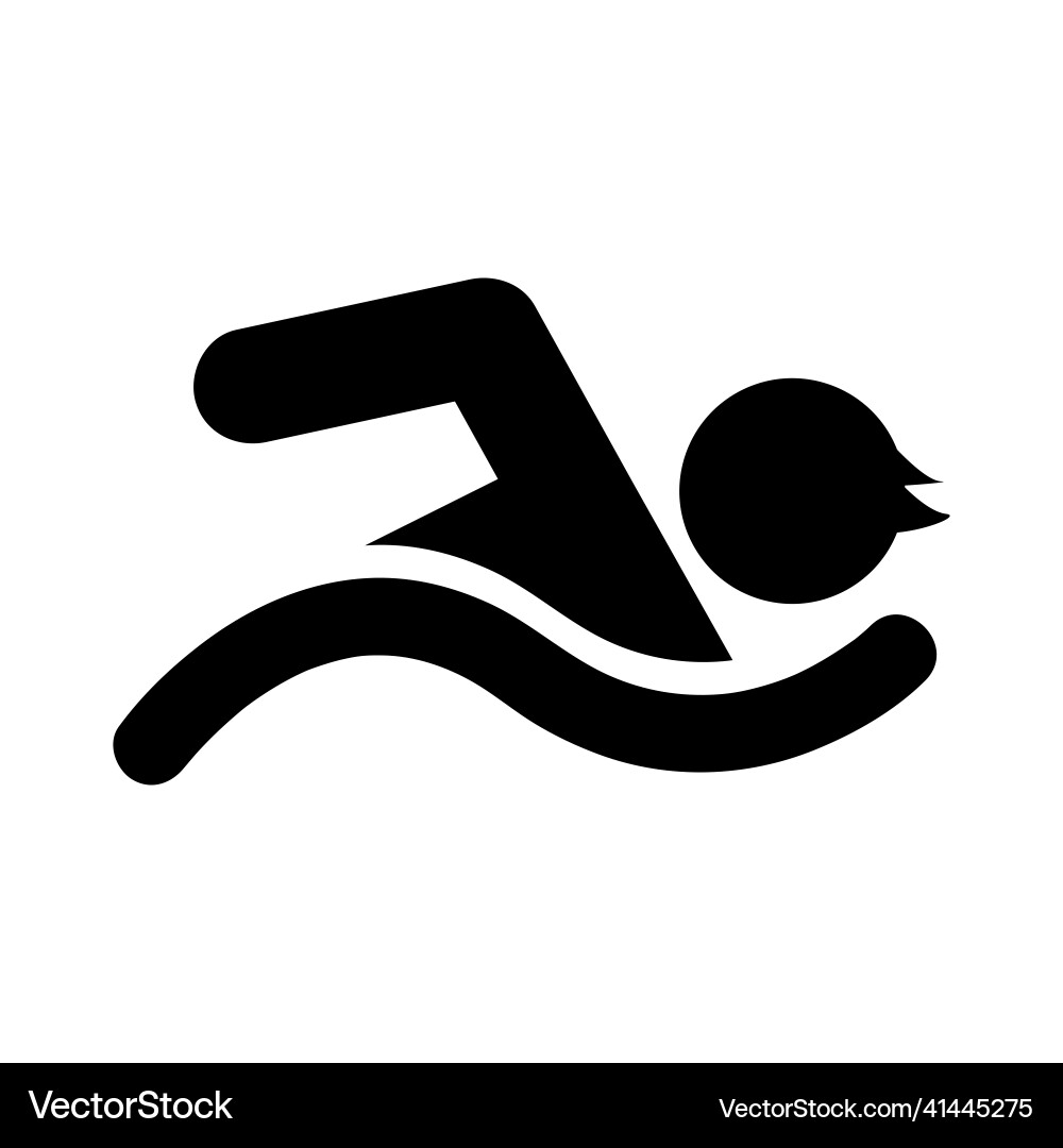 Swimming icon stock flat design style Royalty Free Vector