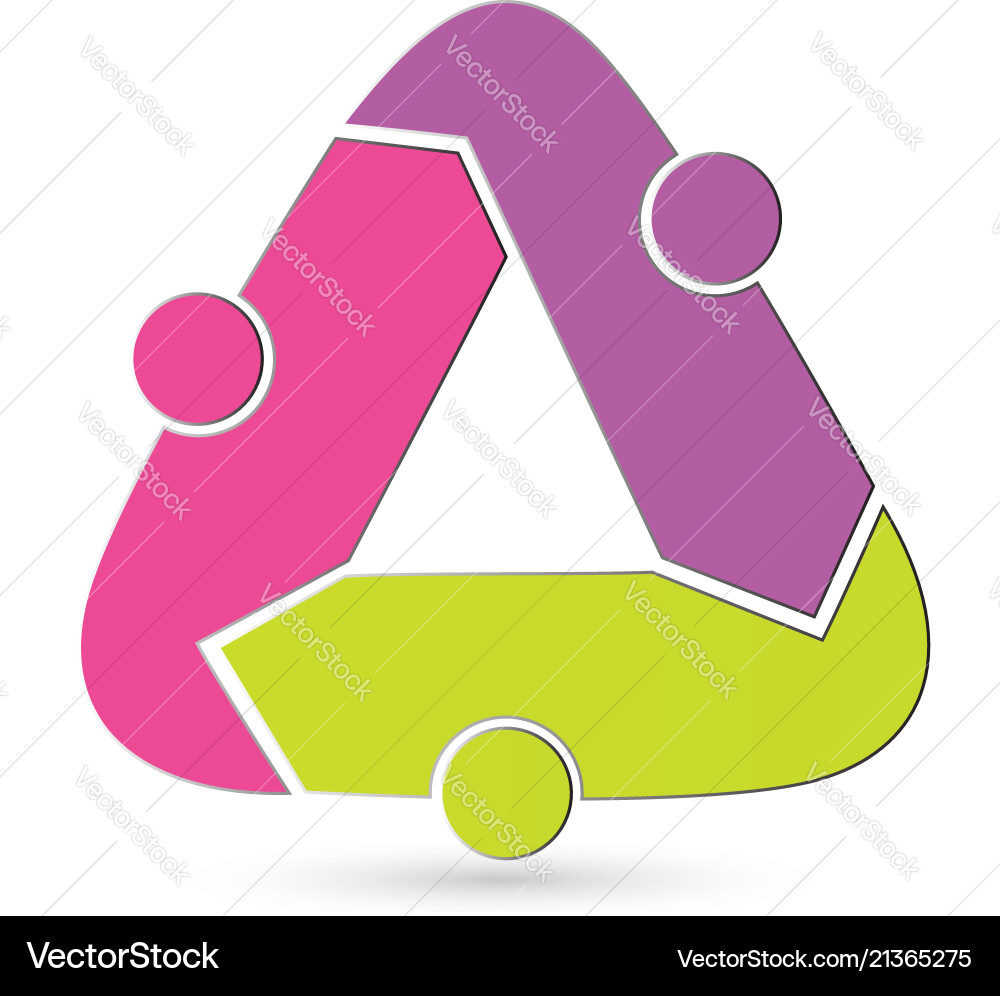Teamwork hugging people vivid colors icon Vector Image