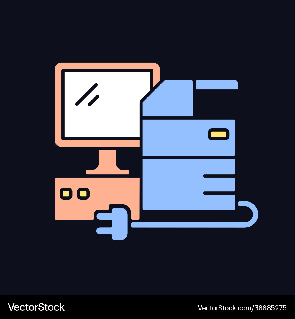 Technical equipment rgb color icon for dark theme Vector Image