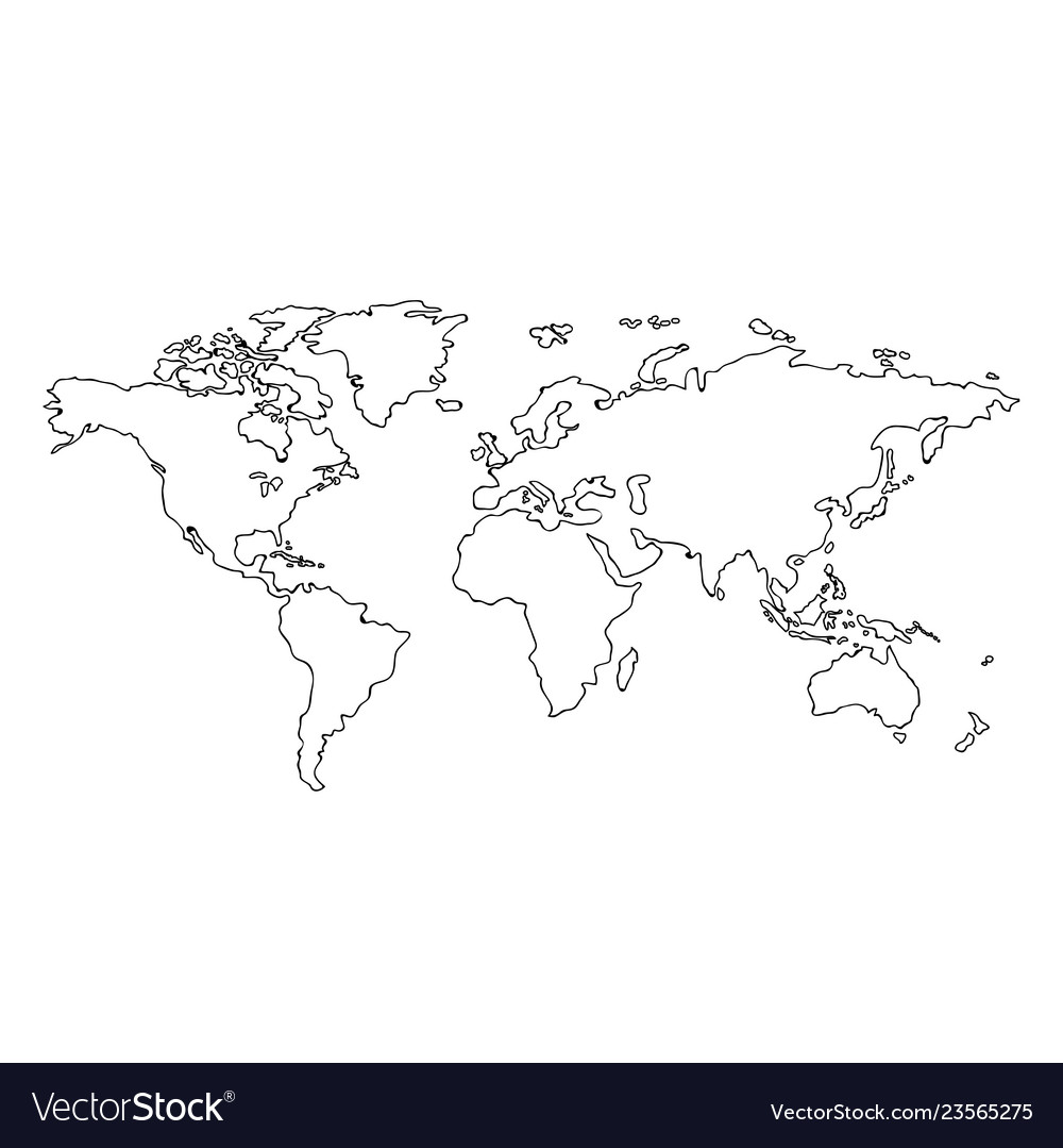 World map free from map style on background Vector Image
