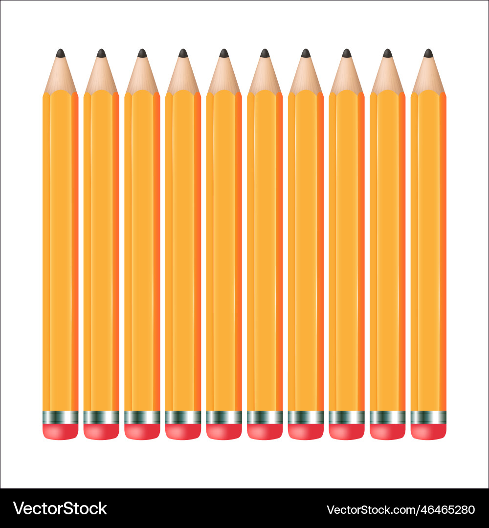 10 pencils Royalty Free Vector Image - VectorStock
