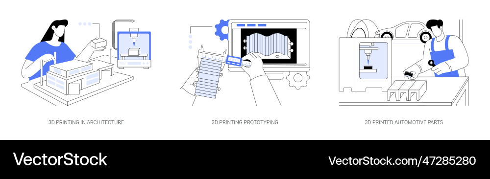 3d printing in business abstract concept Vector Image