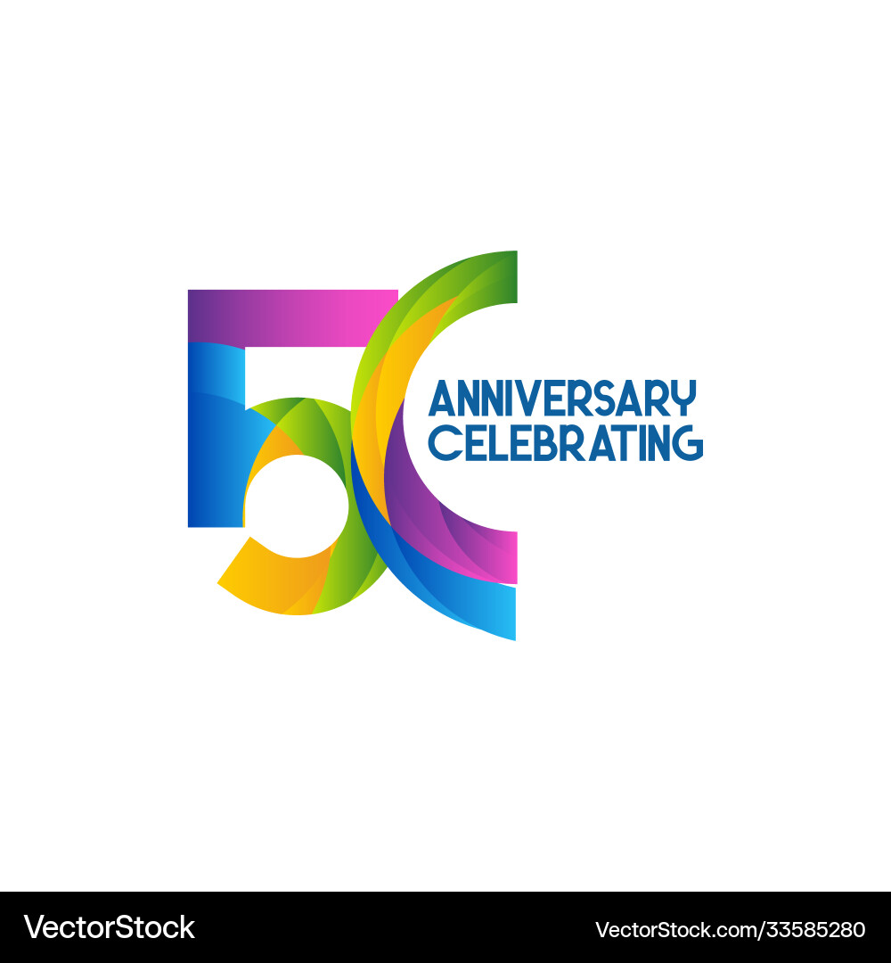 50 years anniversary celebrating template design Vector Image